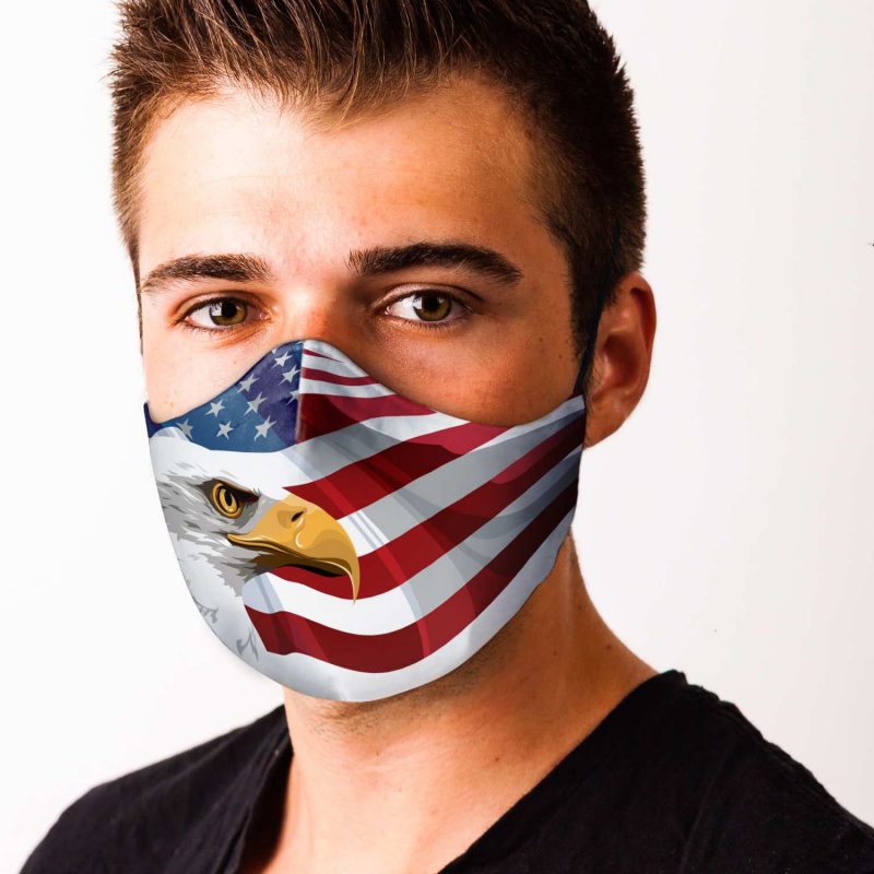 Patriotic Face Mask USA Flag Eagle - Giftington