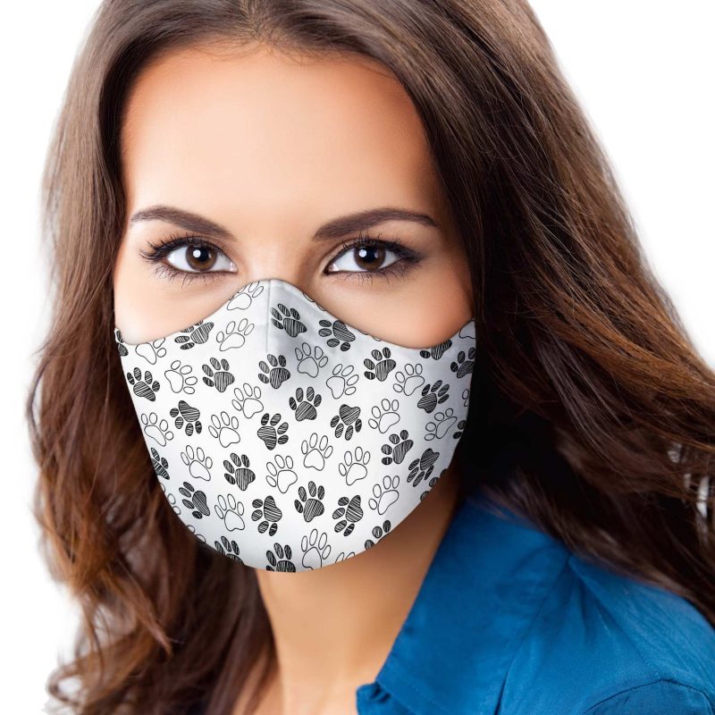 Sketch Paw Print Designer Face Mask - Giftington